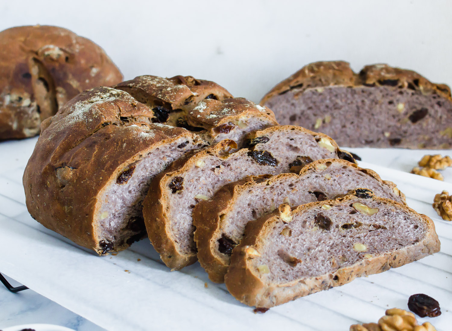 Pan de Pasas y Nueces con Prefermento - Bake and Share